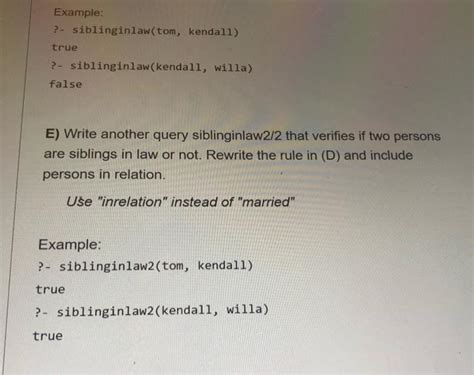 solved consider the following prolog database married