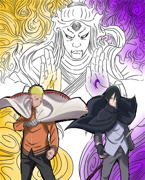 When I Drew Naruto And Sasuke Did Not Know What To Put Behind Them So I Drew The Representation