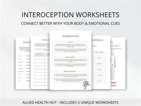 Interoception Therapy Worksheets For Improving Interoceptive Connection With Bodily Functions