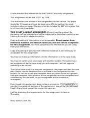 Doc Docx I Have Attached The Information For The Clinical Case Study Assignment This