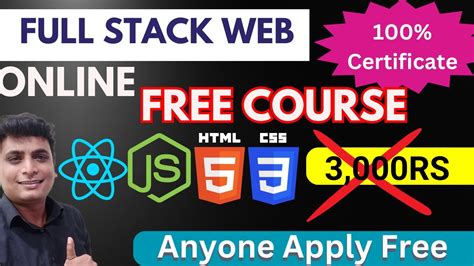 100 Free Full Stack Web Full Course With Certificate Learn Mern Stack And Freelancing Online