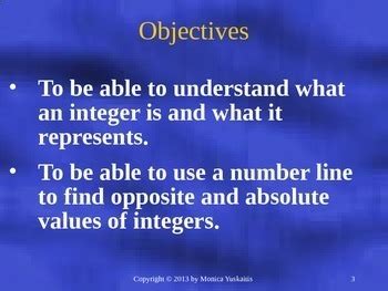 6th Grade Integers 1 Introduction To Integers Powerpoint Lesson