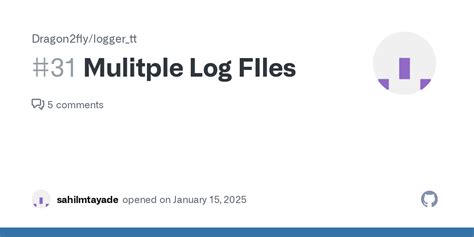 Mulitple Log Files · Issue 31 · Dragon2flyloggertt · Github