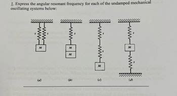 Answered 1 Express The Angular Resonant Frequency For Each Of The Undamped Mechanical