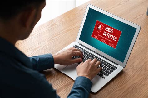 Virus Warning Alert On Computer Screen Detected Modish Cyber Threat