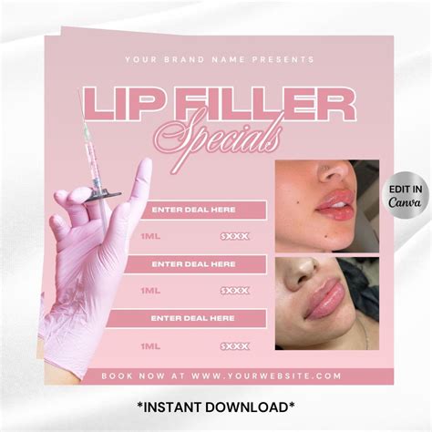 Lip Fillers Flyer Botox Fillers Flyer Lip Injections Book Now