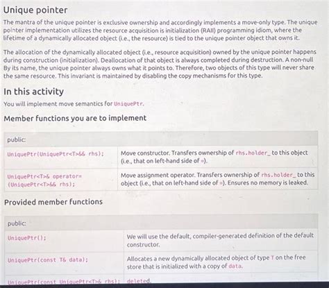 Solved The Mantra Of The Unique Pointer Is Exclusive