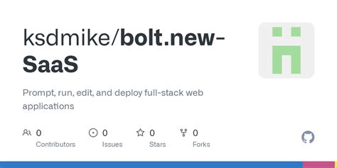 GitHub Ksdmike Bolt New SaaS Prompt Run Edit And Deploy Full