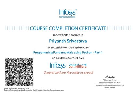 Priyansh Srivastava On Linkedin Learningneverstops Pythonprogramming Certification