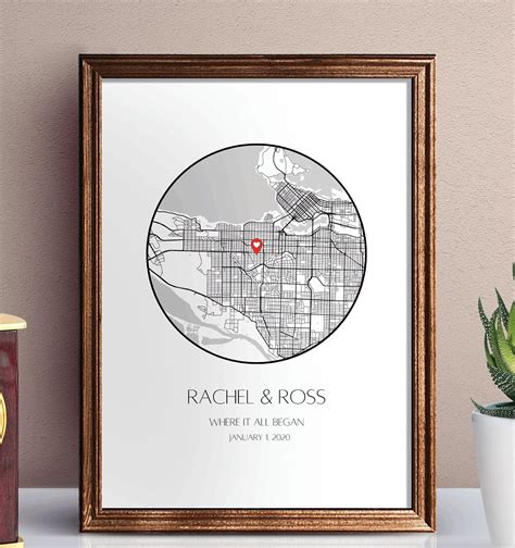 Custom Map Print Custom City Map Personalized Print Travel Etsy