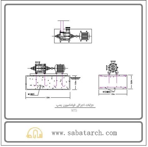 دانلود فایل اتوکد دیتیل پمپ آب دانلود نقشه جزئیات پمپ آب دیتایل پمپ