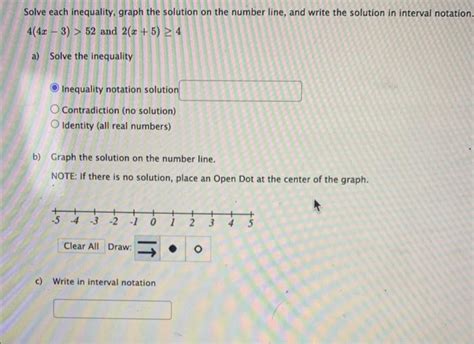 solved solve each inequality graph the solution on the