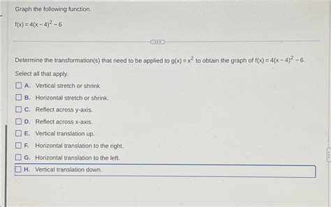Solved Graph The Following Function F X 4 X 4 2 6determine