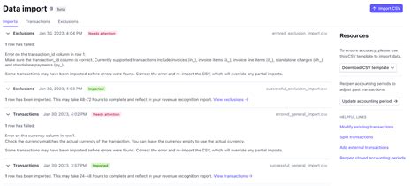 Manage Imported Data Stripe Documentation