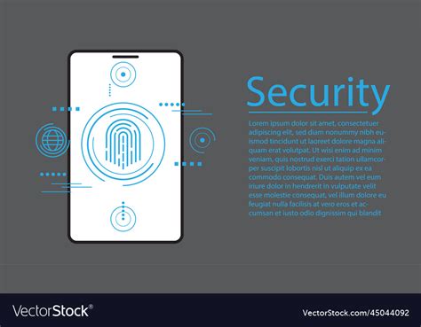 Mobile Security Concept Smartphone Security Vector Image