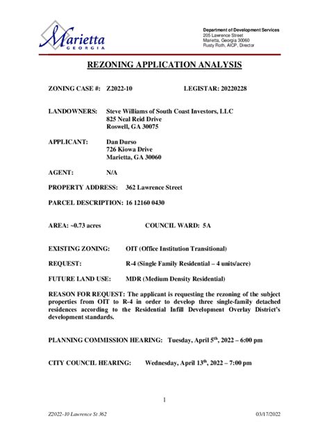 Fillable Online Zoning Case Z2022 10 Fax Email Print Pdffiller