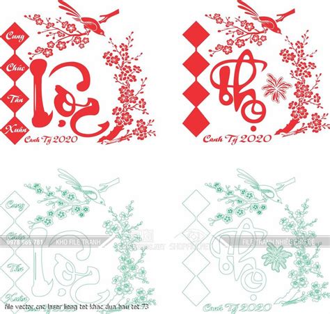 File Vector Cnc Laser Lieng Tet Khac Dua Hau Tet 73
