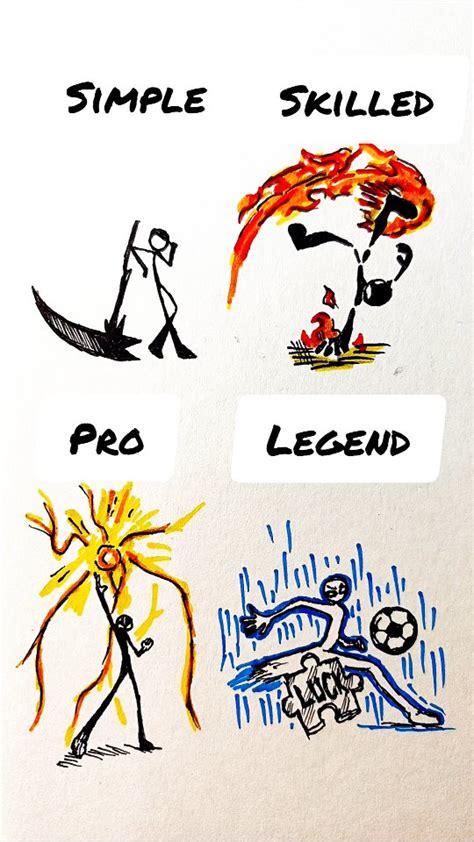 Drawing Stickman Stickman In Different Level From Noob To Pro ️🔥