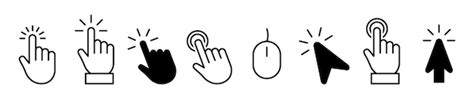 Premium Vector Cursor Iconsclickable Cursor Icons Pointer Mouse