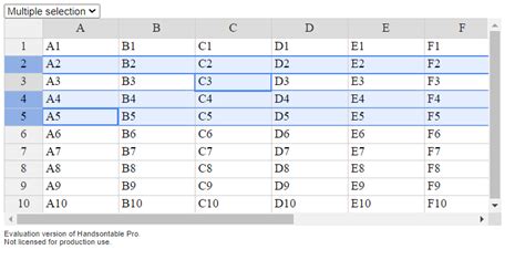 How To Remove The Cell Selection After Select Multiple Rowctrl Click Issues Handsontable