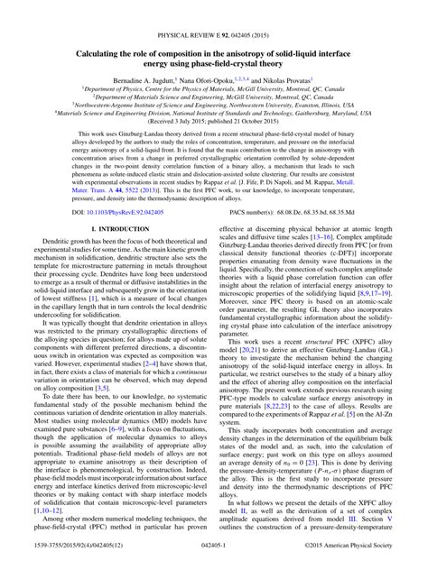 Pdf Calculating The Role Of Composition In The Anisotropy Of Solid