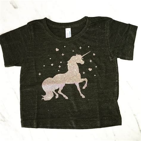 Unicorn Tee Girls Unicorn Shirt Glitter Unicorn T Shirt Iridescent