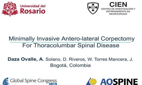 Global Spine Congress 2019 Minimally Invasive Antero Lateral
