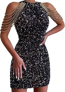 Ghakke 2023 Summer Sexy Glitter Sequin Package Hip Dress Halter Neck