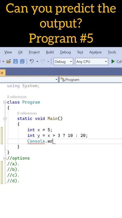 Can You Predict The Output Of This Program Program5 Shorts Csharp Coding Youtube