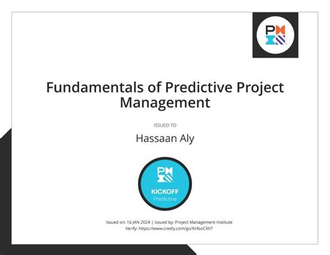 hassaan aly on linkedin fundamentals of predictive project management