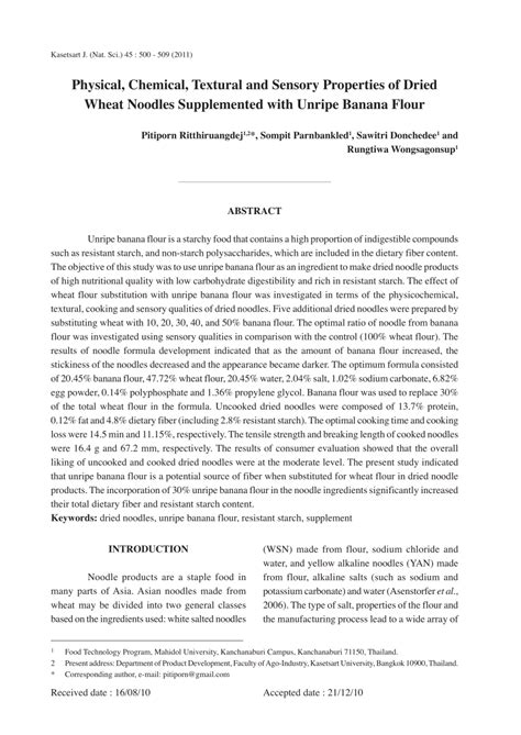 Pdf Physical Chemical Textural And Sensory Properties Of Dried