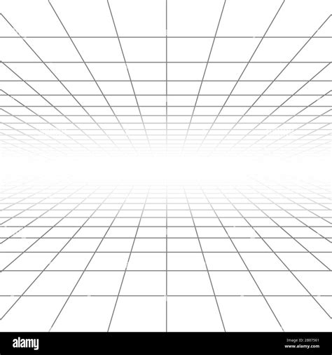 Ceiling And Floor Perspective Grid Vector Lines Architecture Wireframe