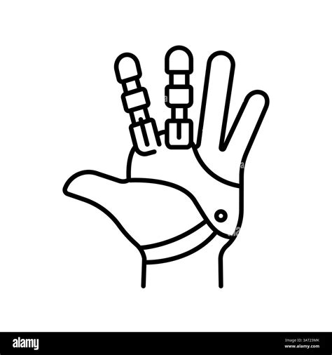 functional prosthesis black line icon for digital and print projects