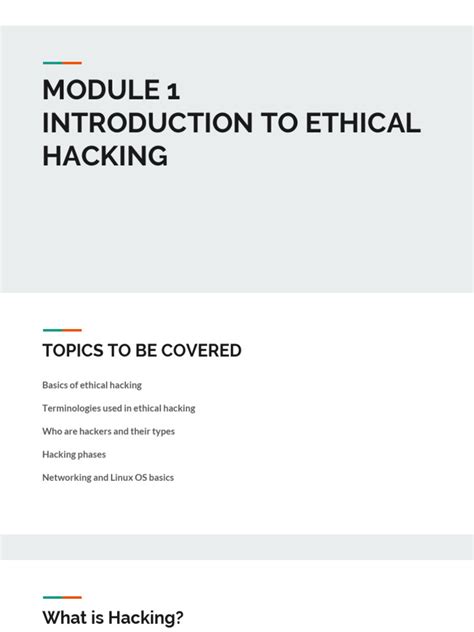 Module 1 Introduction To Ethical Hacking Pdf Security Hacker Security