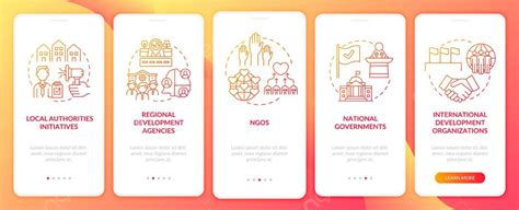 Mobile App Onboarding Screen For Population Growth Programs Featuring Key Concepts Vector Icon