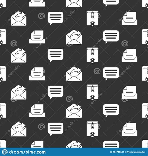 Set Delete Envelope Drawer With Document Outgoing Mail And Speech Bubble Chat On Seamless