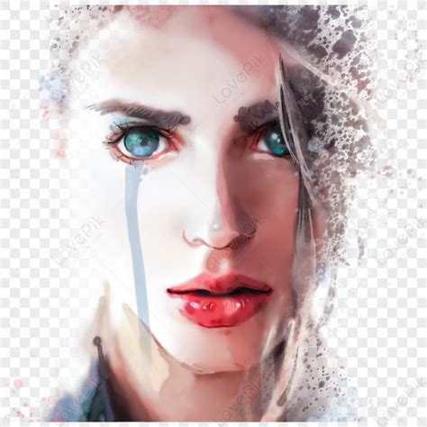 수채화 자유형 인물 일러스트 여자 아바타화장품아니 Png 일러스트 무료 다운로드 Lovepik