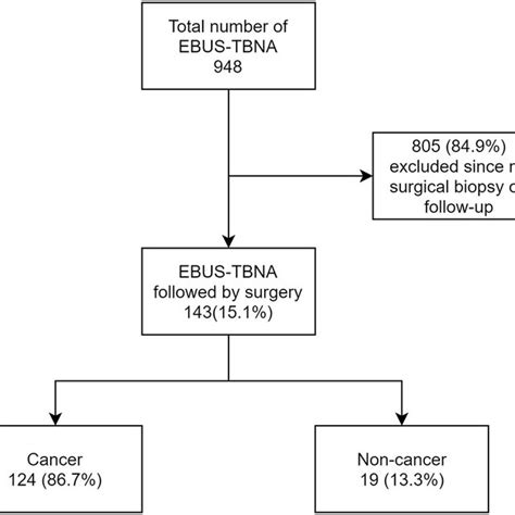 Flow Chart Showing Cancer Subtypes In Subject Who Underwent Ebus Tbna