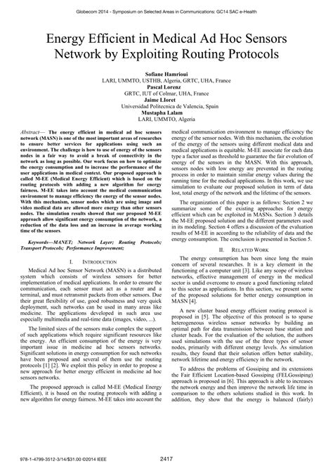 Pdf Energy Efficient In Medical Ad Hoc Sensors Network By Exploiting
