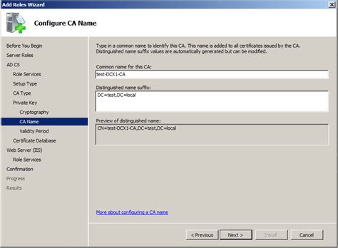 Installing Active Directory Certificate Services Virtualization Howto