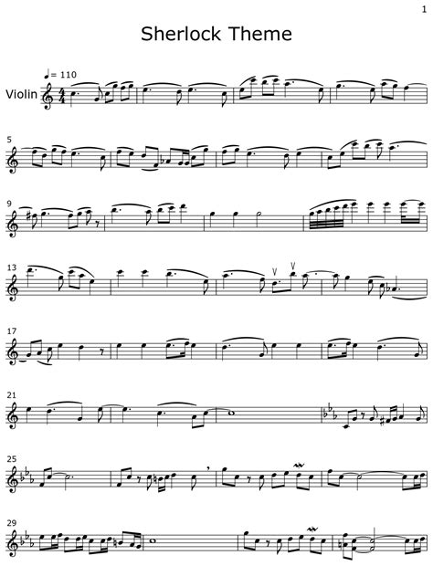 Sherlock Theme Sheet Music For Violin