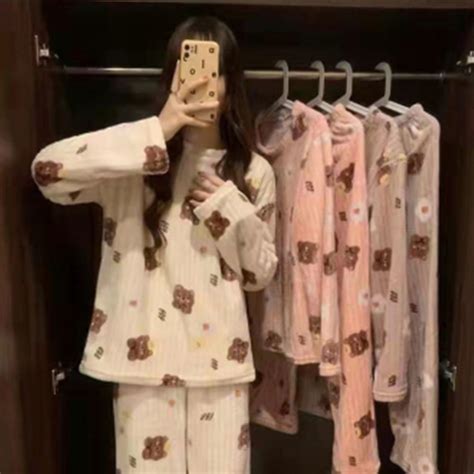 극세사잠옷세트 곰돌이 누빔 수면 가족 잠옷 집순이 골지 에이블리