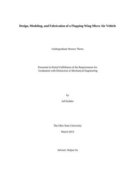 Pdf Design Modeling And Fabrication Of A Flapping Wing Micro Dokumentips
