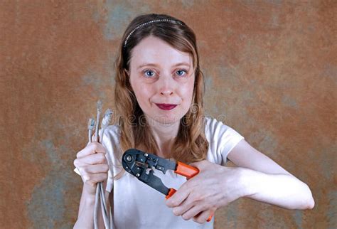 Network Technician Is Working Stock Image Image Of Broadband