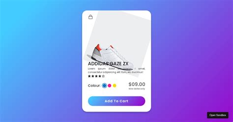 Animated Product Card Using Html Css And Javascript Codesandbox
