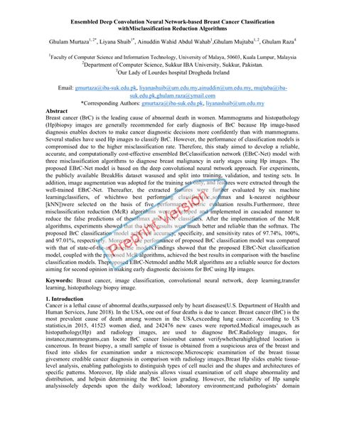 Pdf Ensembled Deep Convolution Neural Network Based Breast Cancer Classification With