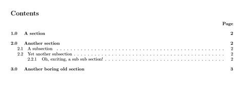Table Of Contents Toc Formatting Numbers Too Close To Section