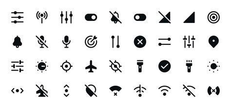 Toggles Icon Set Switches Controls Interface Toggle Symbols Vector