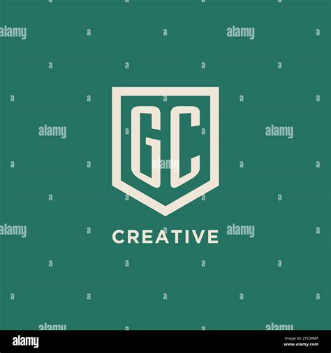 GC Initial Logo Monogram Shield Geometric Shape Design Vector Graphic