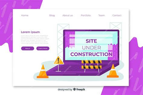 건설 방문 페이지에서 무료 벡터